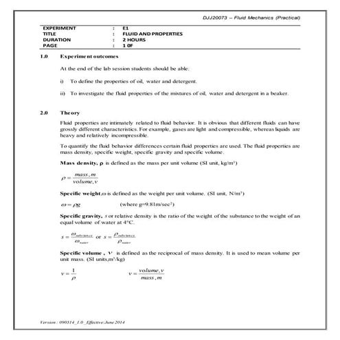 Pt1 fluid properties | PDF