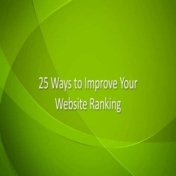 25 Ways to improve website ranking | PPTX