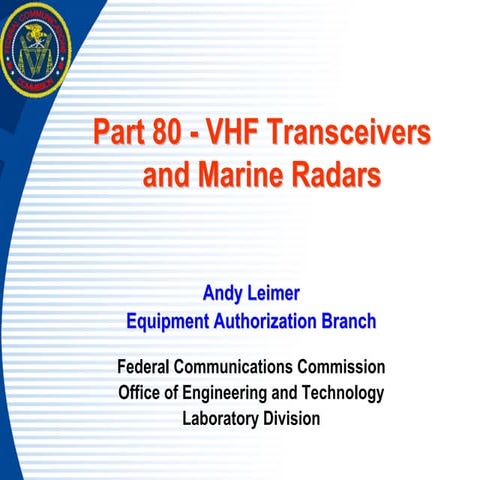 Marine PT80 VHF_Transmitters & Radar Transmiters | PPT