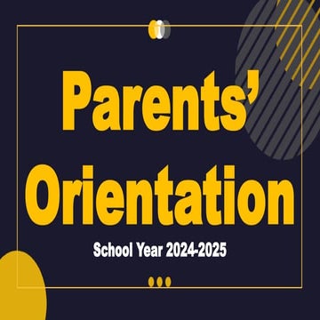 PTA-Orientation ON THE OPENING OF CLASSES FOR SCHOOL YEAR 2024-2025 OF ...