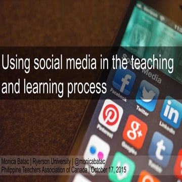 Using social media in the teaching and learning process | PDF