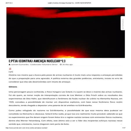 A (contra) ameaça nuclear | PDF