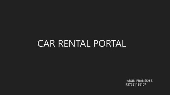 Car rental Project Ppt | PPTX | Computing | Technology & Computing