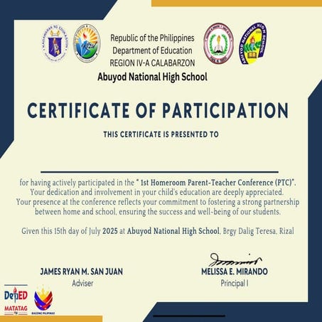 Ready to print PTA Meeting Certificate for you | PDF