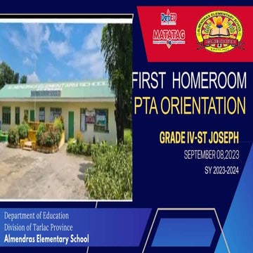 PTA ORIENTATION for the school year to guide the parents on what to ...