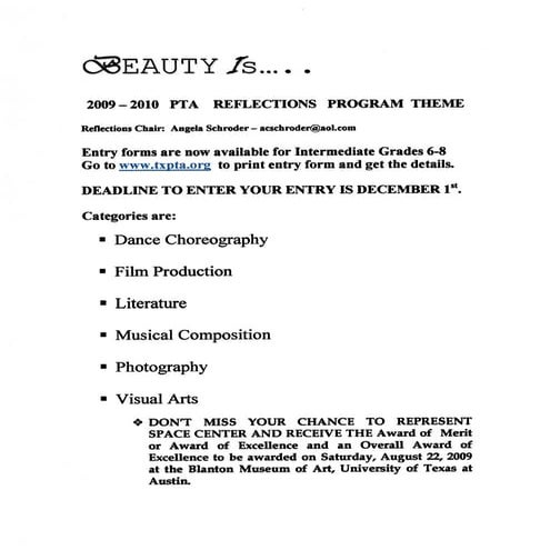 SCIS Pta Reflections | PDF