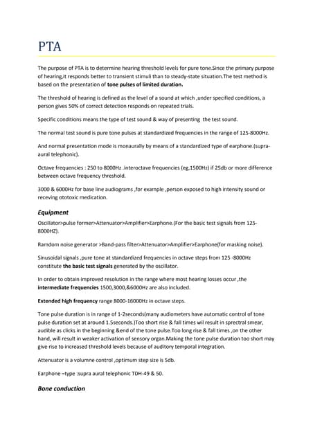 Speech audiometry & masking | PPT