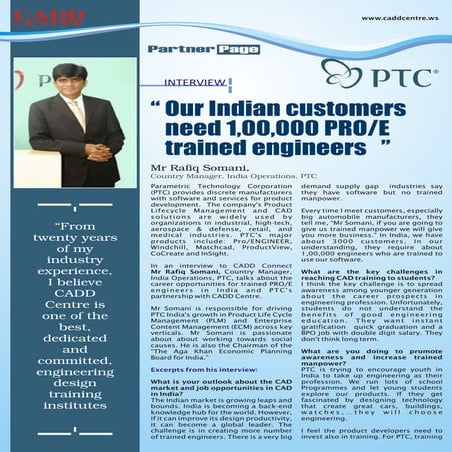 PTC partners with CADD Centre | PDF