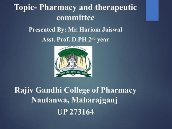 Pharmacy and Therapeutic Committee | PPT