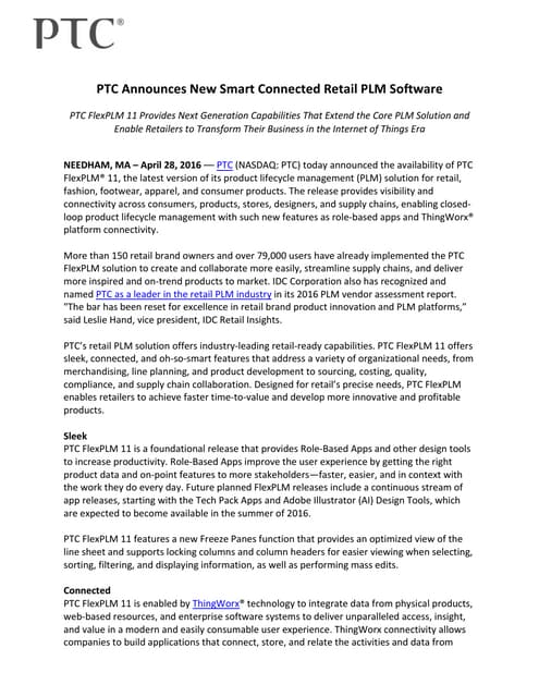 PTC Fast Facts | PDF