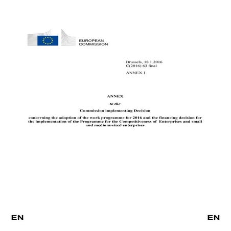 Supporting cluster excellence – projects funded under the COSME ...