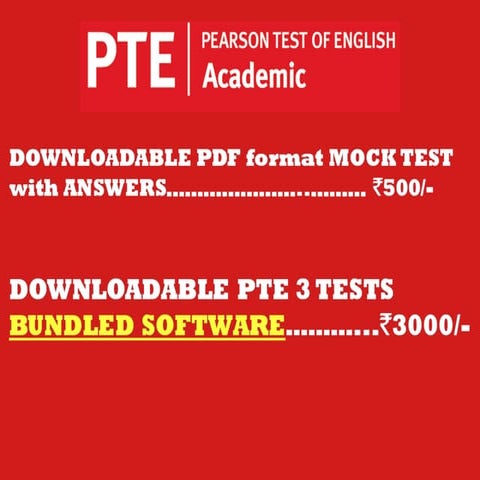 PTE(Pearson Test of English) MOCK TEST AND SOFTWARE CALL 08686269678 | PPTX