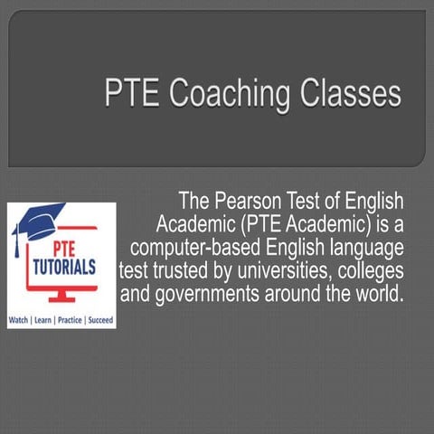 Pte coaching classes | PPTX | Standardized Testing | Educational Assessment
