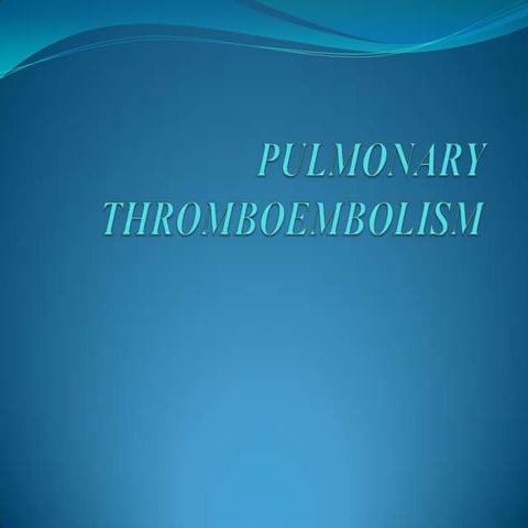 pulmonary embolism | PPTX