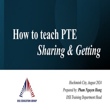 PTE teaching- how to deliver the lessons | PPTX