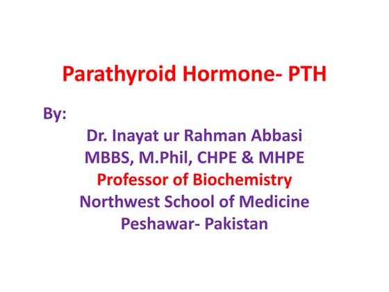 ParaThyroid Hormone Synthesis,Storge Secretion and Transportation | PPTX