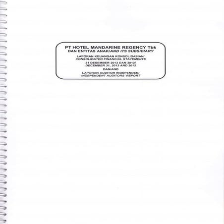 Pt hotel mandarine regency tbk 2013c | PDF