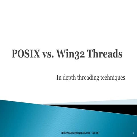 Pthreads Vs Win32 Threads Ppt