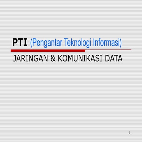 JARINGAN DAN KOMUNIKASI DATA | PPT