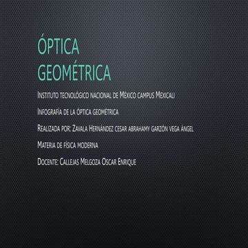 Física Moderna - Óptica Geométrica | PPTX