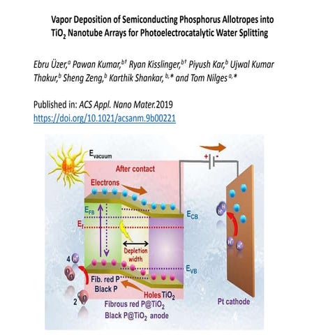 Vapor Deposition of Semiconducting P Allotropes into TiO2 Nanotube Arrays for Photo ...