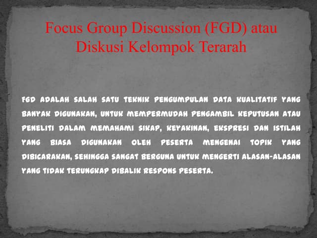 Kuliah 14 fgd pada penyuluhan perikanan | PPTX