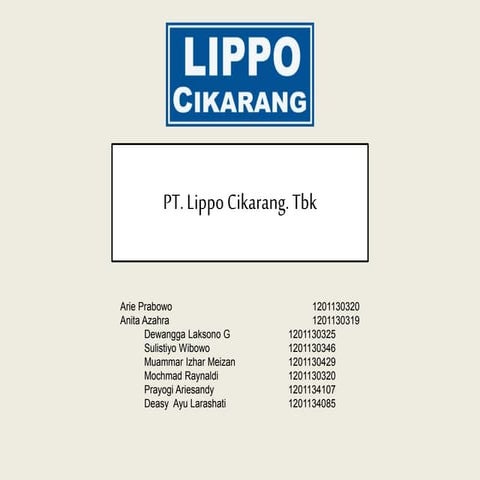 Pt lippo cikarang week 2 | PPTX