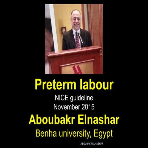 Preterm labour NICE guideline November 2015 | PDF