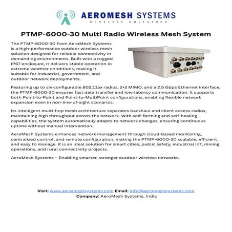 PTMP-6000-30 Multi Radio Wireless Mesh System | PDF