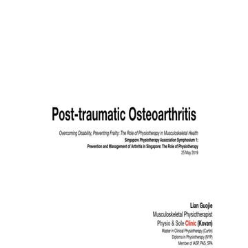 Post-traumatic Osteoarthritis 2019 | PDF