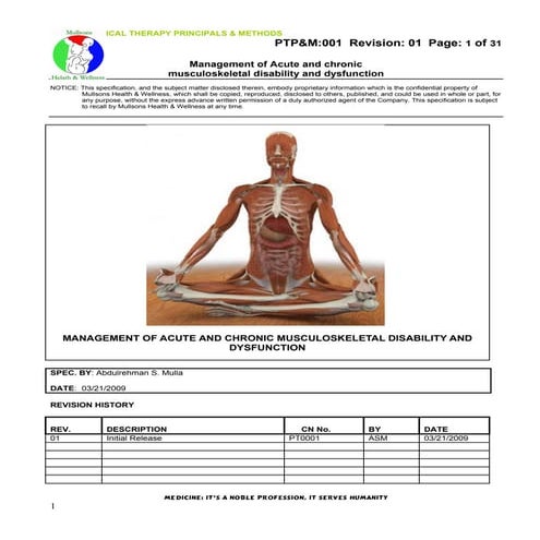 Ptpm001 Ptm Of Common Musculoskeletal Disorders Medical Jou… | PDF