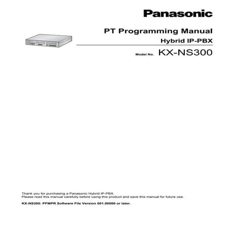 PT Program PABX NS300 | PDF