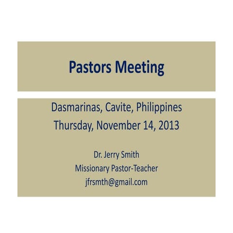 Pastor Meeting | PPTX