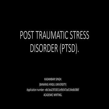POST TRAUMATIC STRESS DISORDER (PTSD) | PPTX