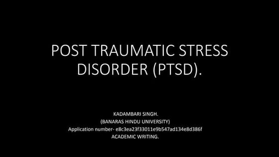 Post traumatic stress disorder (PTSD) | PDF
