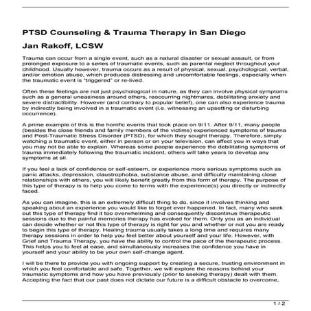PTSD Counseling & Trauma Therapy in San Diego | PDF