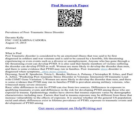Ptsd Essay | PDF
