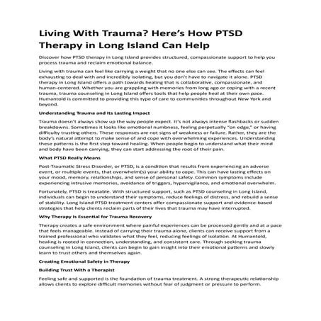 PTSD Therapy in Long Island | Compassionate Trauma Care | PDF