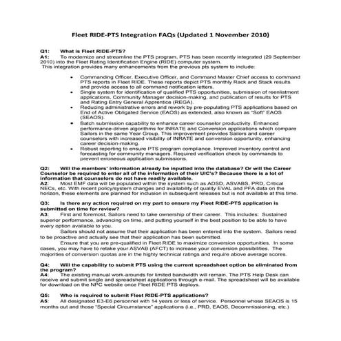 Fleetride PTS FAQ | DOC