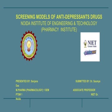 Ptsm 1 anti deprssant | PPTX