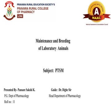 Maintenance And Breeding Of Laboratory Animals Pptx