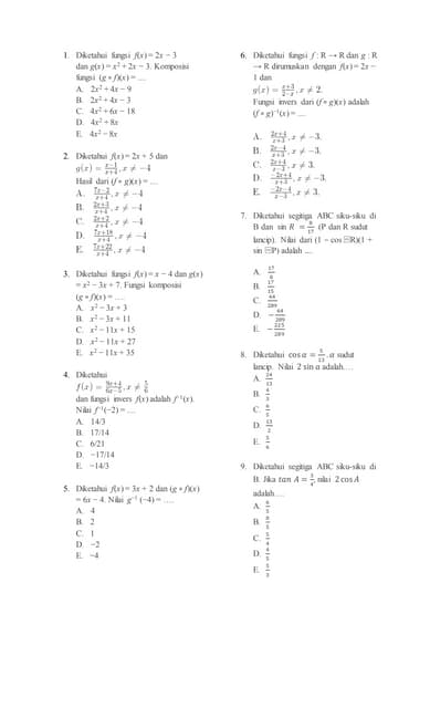 Soal uas smk bm parwst smt1 kls x | PDF