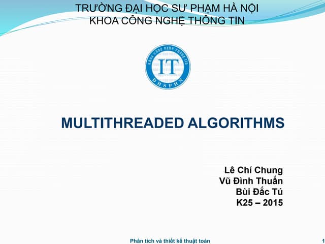 Multithreaded Algorithms Ppt