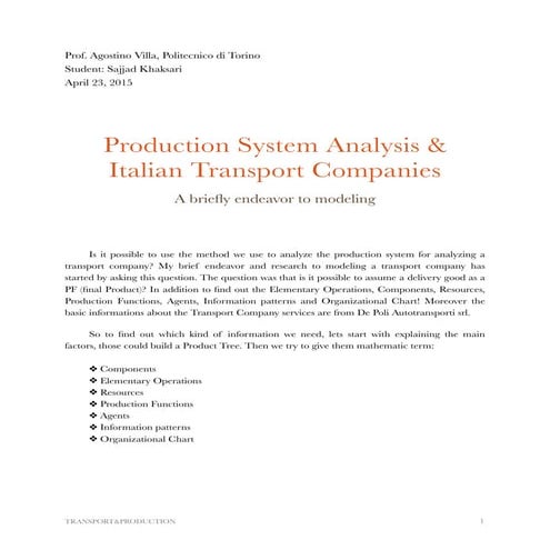 Problem Tree and Truck Transportation | PDF | Logistics and ...