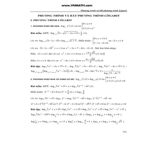 Pt và bpt logarit | PDF