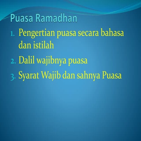 Puasa ramadhan dan keutamaannya | PPTX