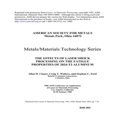 Laser Shock Peening of Bulk Metallic Glasses | PPT