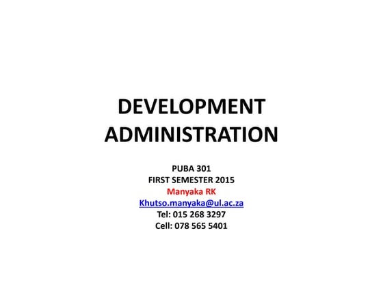 Development administration | PPT