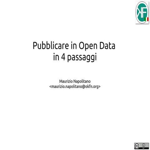 I 4 passaggi base per pubblicare open data | PDF | Databases | Computer Software and Applications
