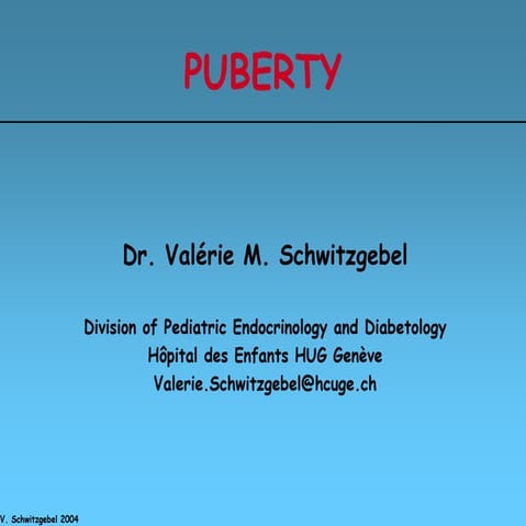 Puberty - A presentation for medical students | PDF